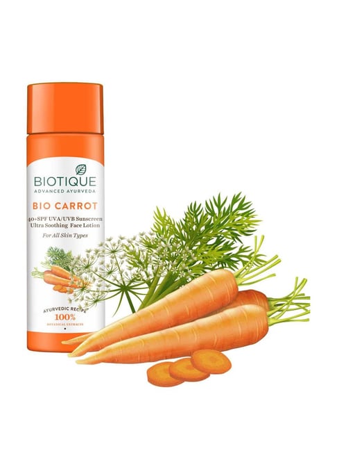 Buy Biotique Bio Carrot Face Lotion 40 Plus SPF - 190 ml Online At Best ...