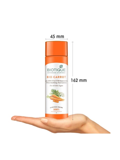 Buy Biotique Bio Carrot Face Lotion 40 Plus SPF - 190 ml Online At Best ...
