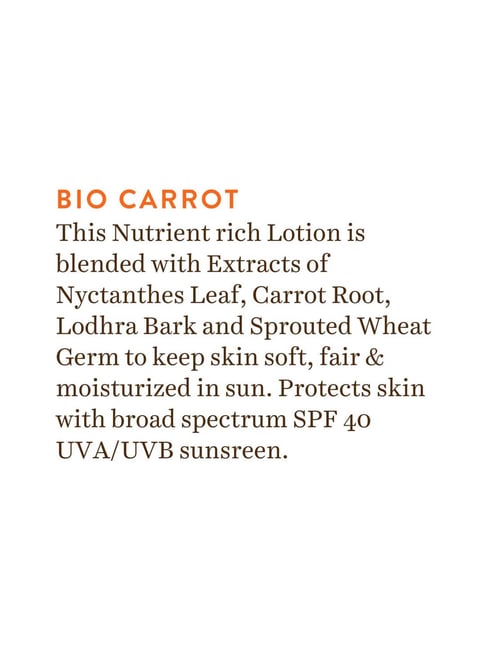 Buy Biotique Bio Carrot Face Lotion 40 Plus SPF - 190 ml Online At Best ...