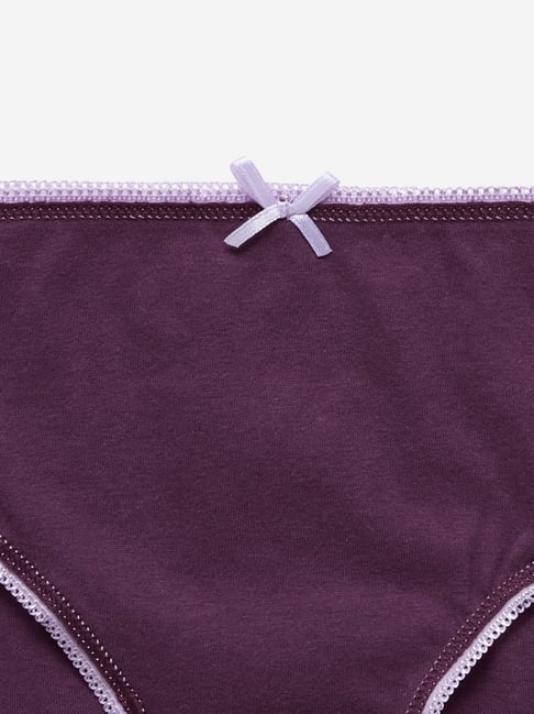 Buy Wunderlove by Westside Purple Bikini Briefs Pack of Four Online at ...