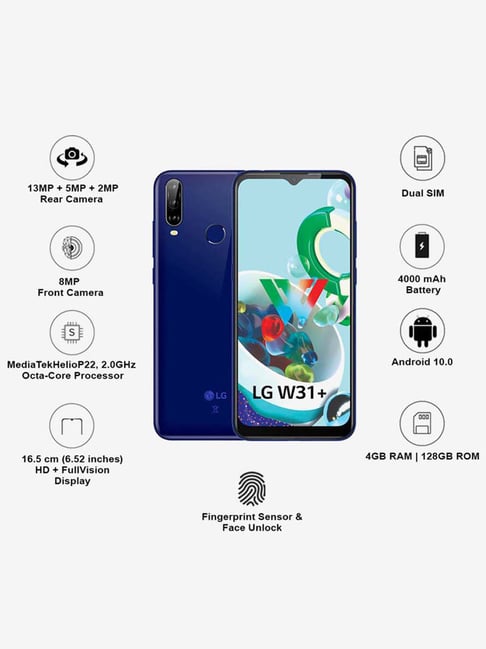 Buy LG W31 Plus 128 GB (Midnight Blue) 4 GB RAM, Dual SIM 4G Online At ...