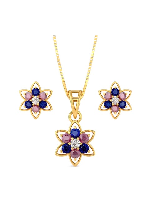 Joyalukkas 22k Gold Floral Pendant Set for Women