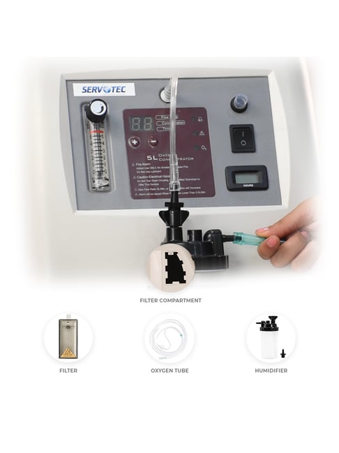 Buy Servotech 5 Litre Oxygen Concentrator (White) Online at Best Prices ...