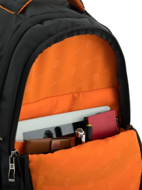 Buy Harissons 39 Ltrs Black & Orange Large Laptop Backpack Online At ...