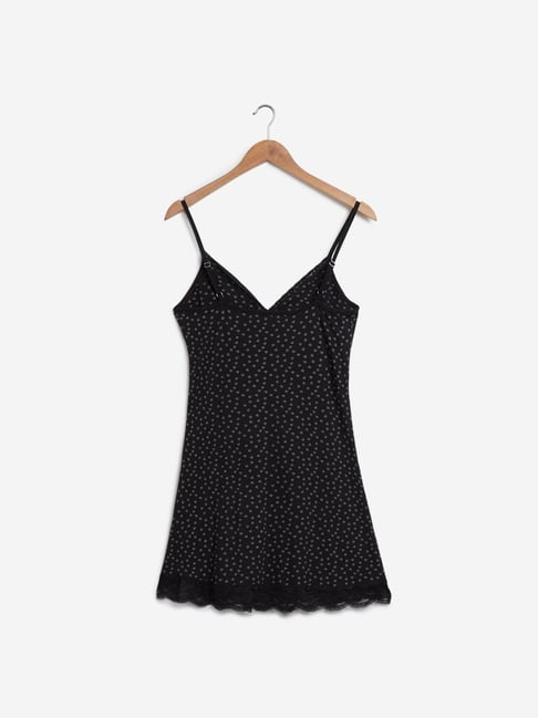 Buy Wunderlove by Westside Black Heart Patterned Nightdress Online at ...