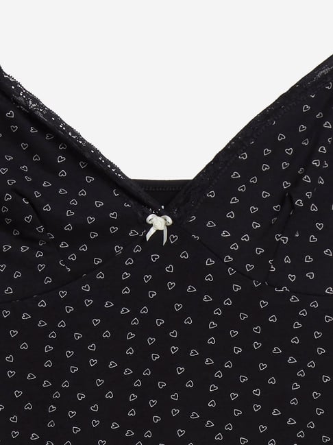 Buy Wunderlove by Westside Black Heart Patterned Nightdress Online at ...