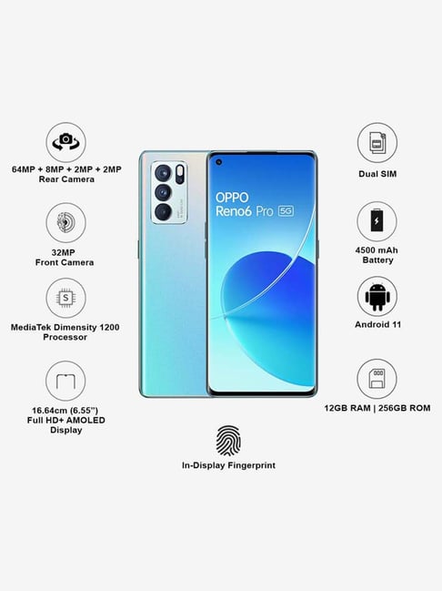 Buy OPPO Reno 6 Pro 256 GB (Aurora) 12 GB RAM, Dual SIM 5G Online At ...