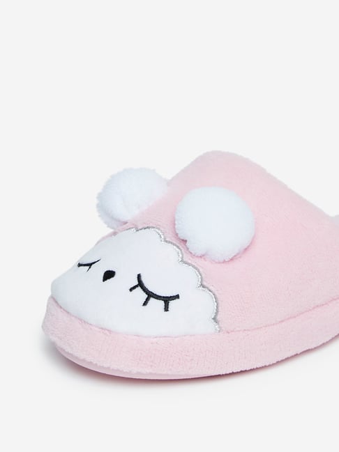 Buy LUNA BLU by Westside Pink Sleepy-Face Bedroom Slippers Online at ...