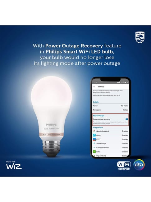 Buy Philips B22 12W Wi-Fi Smart LED Bulb (White) Online At Best Price ...