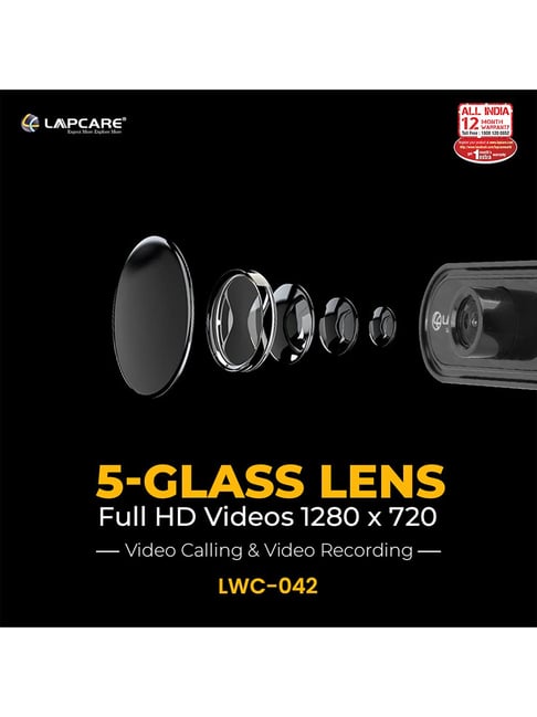 Buy Lapcare Lapcam LWC-042 FHD 720P Webcam With Microphone (Black ...