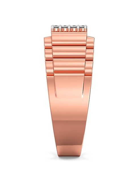 Buy Joyalukkas 18k Rose Gold & Diamond Ring for Men Online At Best ...