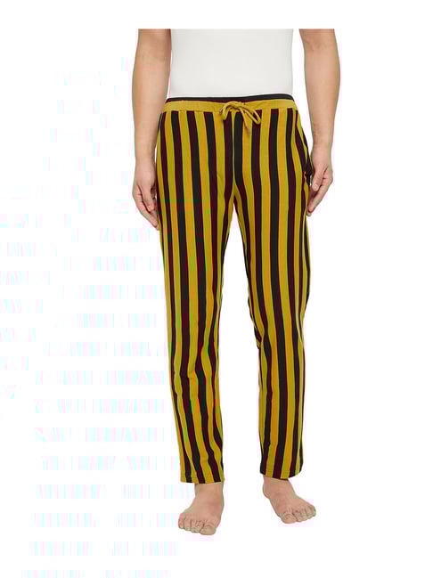 Buy Hypernation Yellow & Black Striped Pyjamas for Men Online @ Tata CLiQ