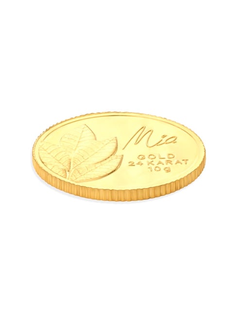 Buy Mia by Tanishq Mango Leaf 24k (999) 10gm Gold Coin Online At Best ...