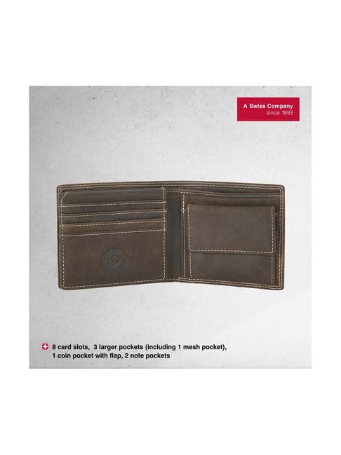Buy Wenger Hunter Brown Casual Leather Bi-Fold Wallet for Men Online At ...