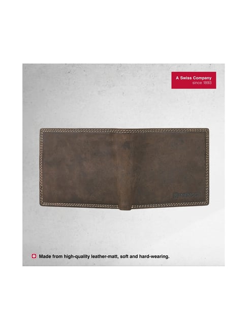 Buy Wenger Hunter Brown Casual Leather Bi-Fold Wallet for Men Online At ...