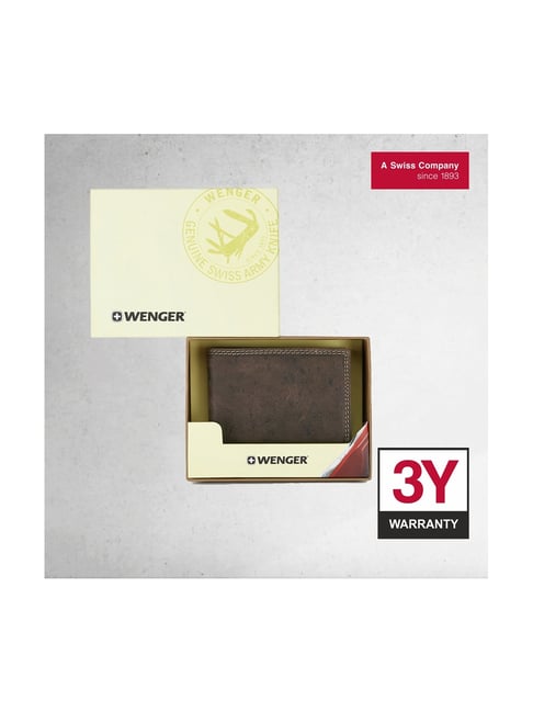 Buy Wenger Hunter Brown Casual Leather Bi-Fold Wallet for Men Online At ...