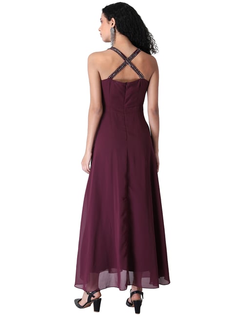 Buy FabAlley Maroon Maxi Dress for Women's Online @ Tata CLiQ