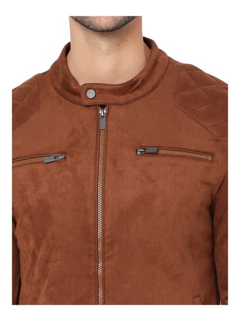 Buy Mufti Brown Regular Fit Biker Jacket for Mens Online @ Tata CLiQ
