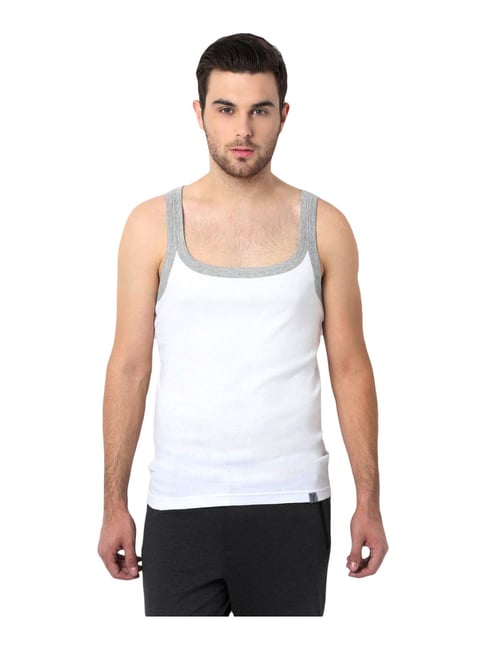 Buy VH Innerwear White Cotton Slim Fit Vest for Mens Online @ Tata CLiQ