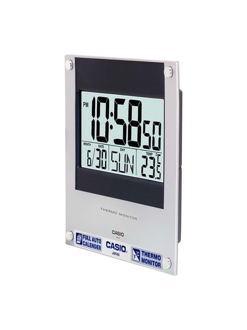 Buy Casio Light Grey & Black Resin Digital Wall Clock - Set of 1 at ...