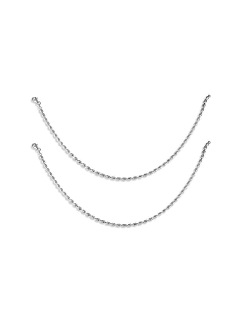 Buy Taraash 92.5 Sterling Silver Anklet for Women Set of 2 Online At Best Price Tata CLiQ