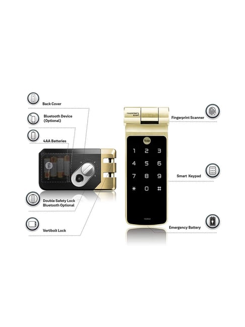 Buy Yale YDR 41 smart lock for Sliding/Double Door Champagne Gold ...