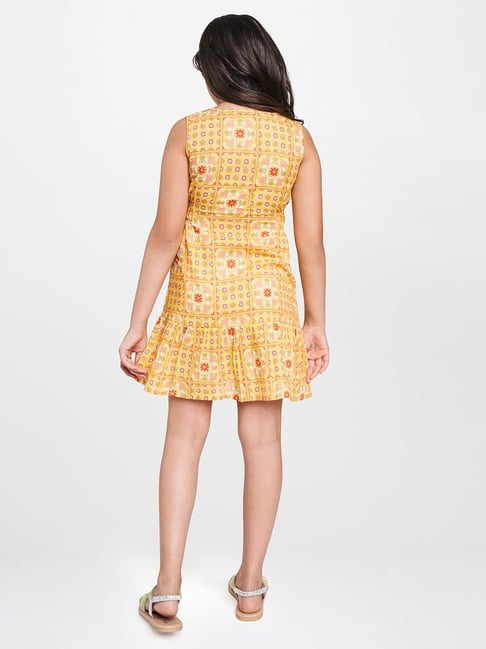 Buy Global Desi Girl Yellow Printed Dress for Girls Clothing Online ...