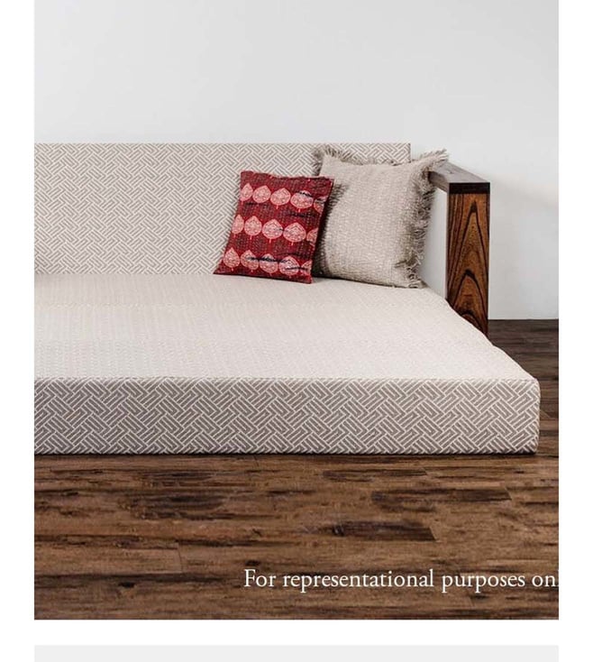Buy Fabindia White & Brown Wood Pullout Sofa Bed - Set of 1 at Best ...
