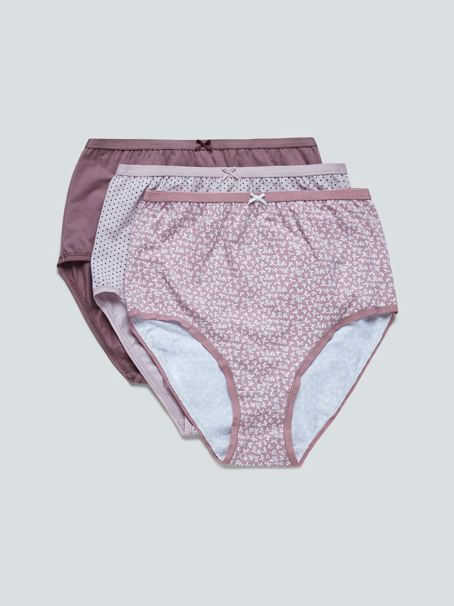 Wunderlove by Westside Mauve Full Briefs Pack Of Three-Wunderlove ...