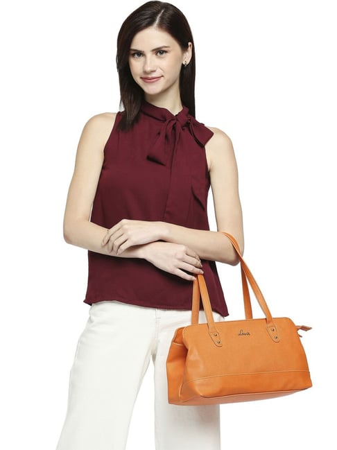 Buy Lavie Sandra Orange Solid Shoulder Bag For Women At Best Price ...