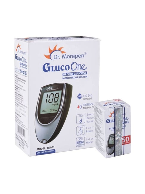 Buy Dr.Morepen GlucoOne BG-03 Glucometer with 50 Strips Pack Online At ...