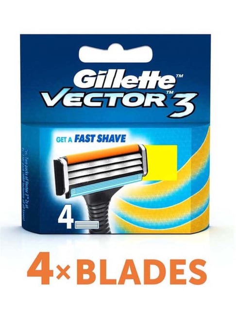 Buy Gillette Vector 3 Razor Blades Cartridge Pack of 4 Online At Best ...