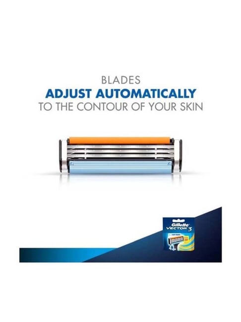 Buy Gillette Vector 3 Razor Blades Cartridge Pack of 4 Online At Best ...