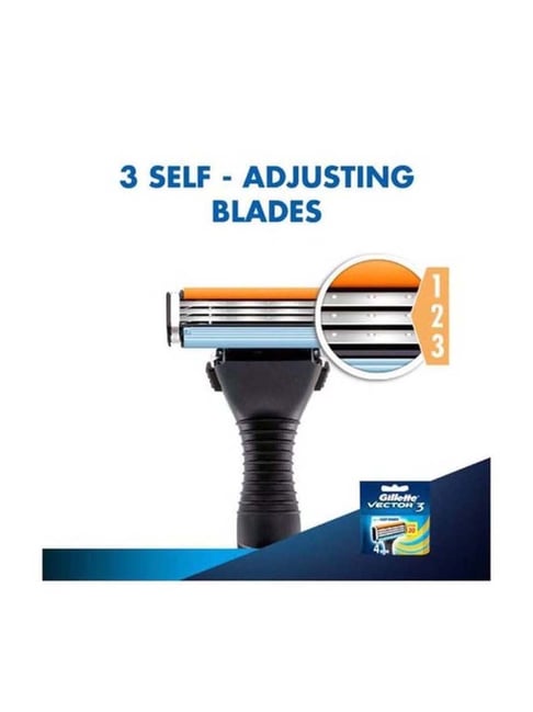 Buy Gillette Vector 3 Razor Blades Cartridge Pack of 4 Online At Best ...