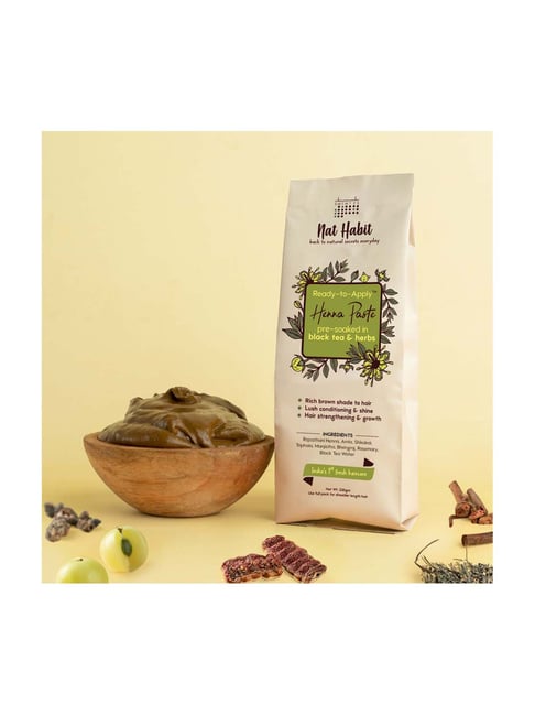 Buy Nat Habbit Fresh Henna Paste with Herbs & Tea Water - 250 gm Online ...