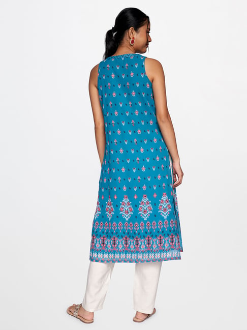 Buy Global Desi Blue Printed Kurta for Women Online @ Tata CLiQ