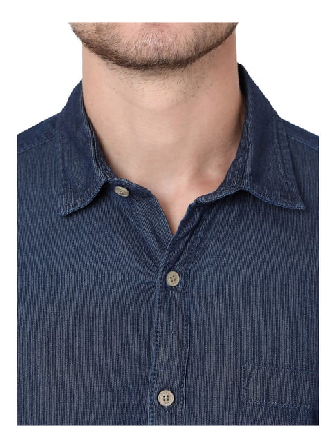 Buy Mufti Blue Slim Fit Cotton Shirt for Men's Online @ Tata CLiQ
