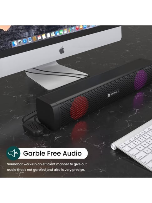Buy Portronics In Tune 1 6W USB Soundbar With LED Light (Black) Online ...
