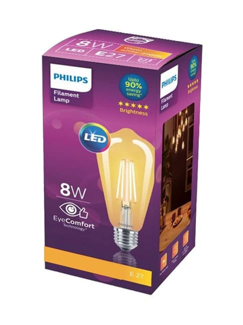 Buy Philips 8W Amber Filament LED Bulb (Warm White) Online At Best ...
