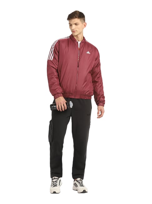 Buy adidas Wine Full Sleeves Mandarin Collar Jacket for Men's Online ...
