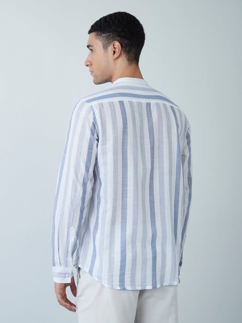 Buy ETA by Westside Blue Striped Resort Fit Shirt for Online @ Tata CLiQ