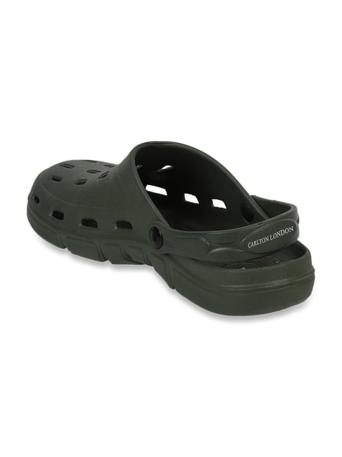 Buy Carlton London Men's Olive Green Back Strap Clogs for Men at Best ...