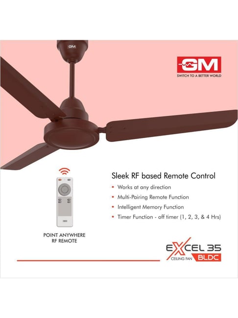 Buy GM Excel 35 BLDC 1200 mm 3 Blade Ceiling Fan (Matt Brown) Online At ...