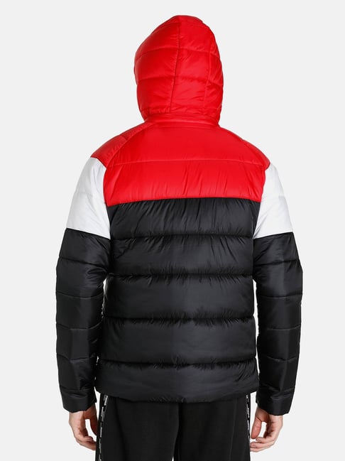 Buy Puma Red & Black Colour Block Hooded Jacket for Mens Online @ Tata CLiQ