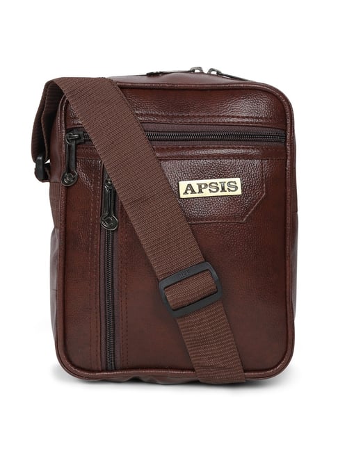 Buy Apsis Brown Textured Large Cross Body Bag at Best Price @ Tata CLiQ