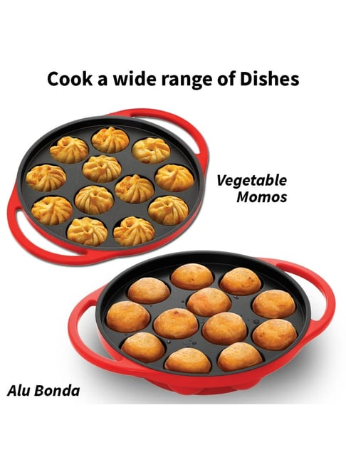 Buy Hawkins Futura Red Iron 12 Cups Appe Pan with Glass Lid - 26 cm at ...