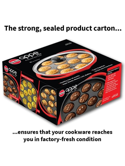 Buy Hawkins Futura Red Iron 12 Cups Appe Pan with Glass Lid - 26 cm at ...