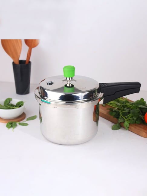 The Indus Valley Silver Tri-ply Stainless Steel Outer Lid Pressure ...