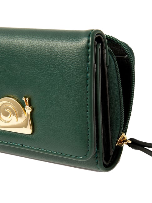Buy Accessorize London Green Solid Tri-Fold Wallet for Women Online At ...