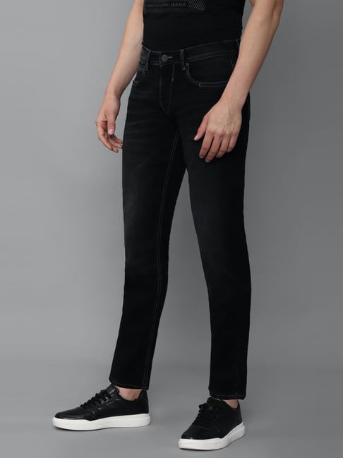 Buy Louis Philippe Jeans Black Cotton Slim Fit Jeans for Mens Online ...